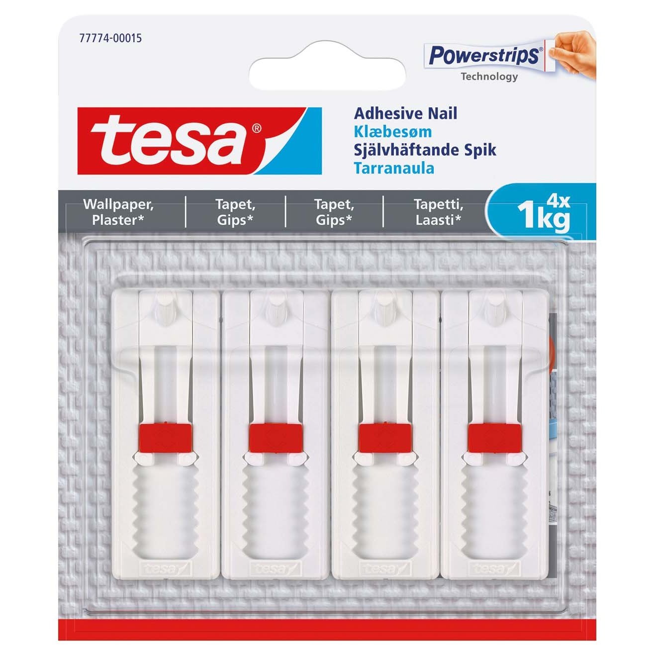 Självhäftande spik för tapet justerbar 4-pack Tesa | Byggahus.se Shop